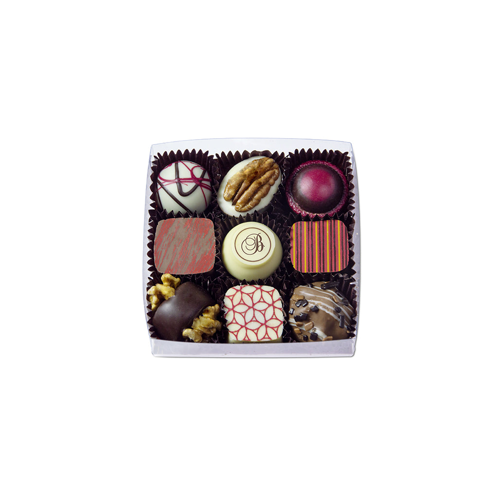 "Crisp & Crunchy" Truffle Box, 9 assorted chocolates with and without ...